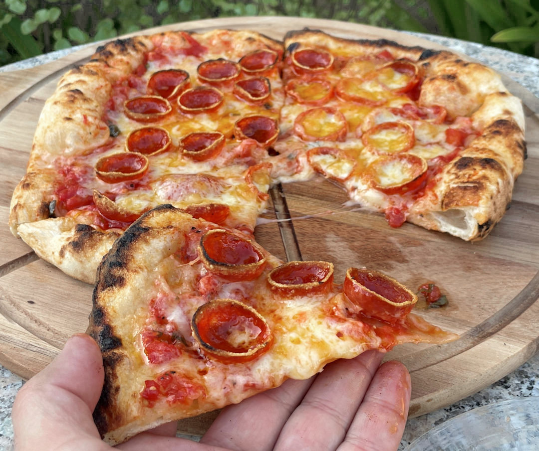 Thin Crust Pepperoni Pizza - Satisfying Slice